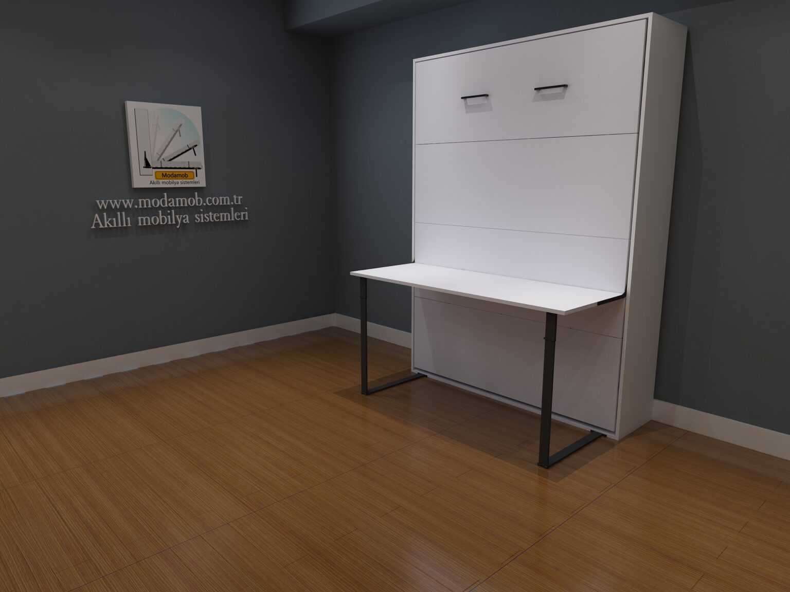 Double Vertical Wall Bed with Extendable Table Mechanism - Modamob ...